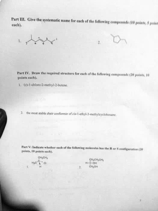 SOLVED: Give the systematic name for each of the following compounds. Draw the required ...