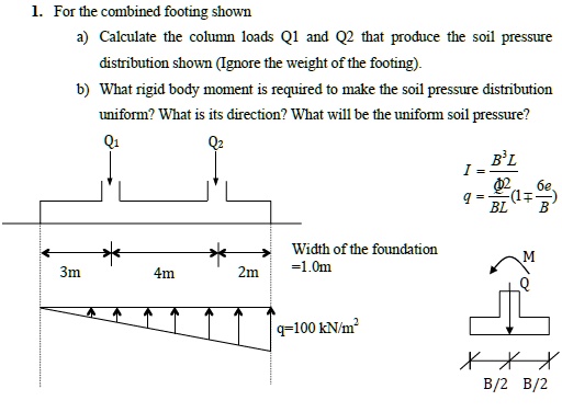 foundation engineering first question for the combined footing shown ...