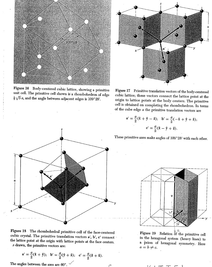 SOLVED: 1C9828 Figure 16 Body-centered cubic lattice, showing primitive ...