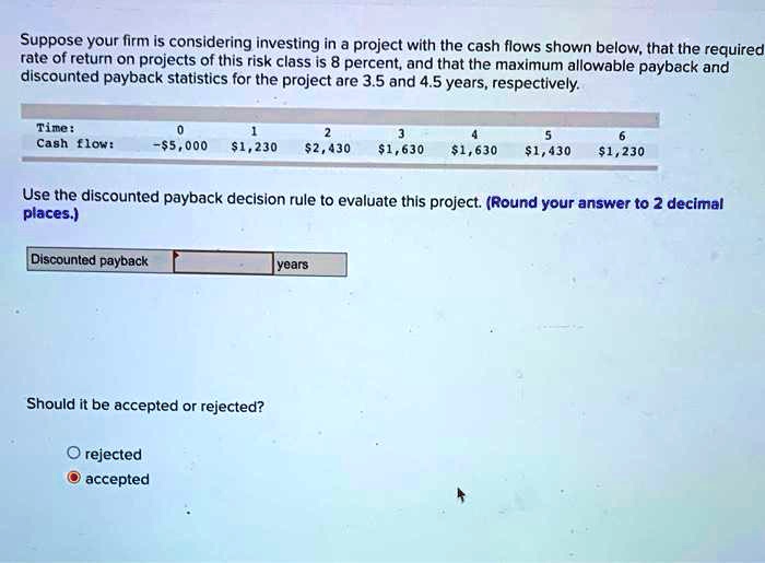 Suppose your firm is considering investing in a project with the cash ...