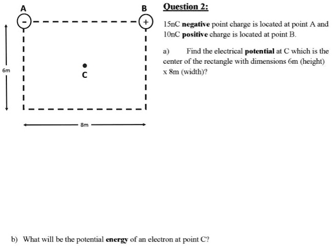 SOLVED: Question 2: ISC negative Point = charge is located at point A and IONC positive charge ...