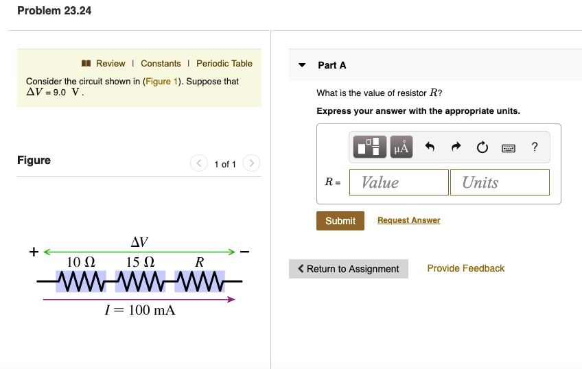 SOLVED: Problem 23.24 Review Constants Periodic Table Part A Consider the circuit shown in ...