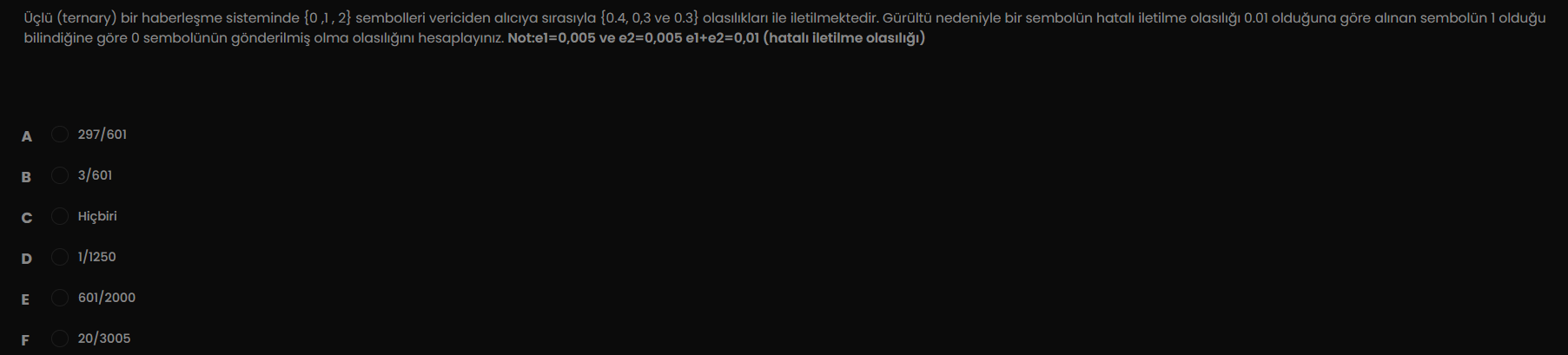 in a ternary communication system the symbols 012 are transmitted from ...