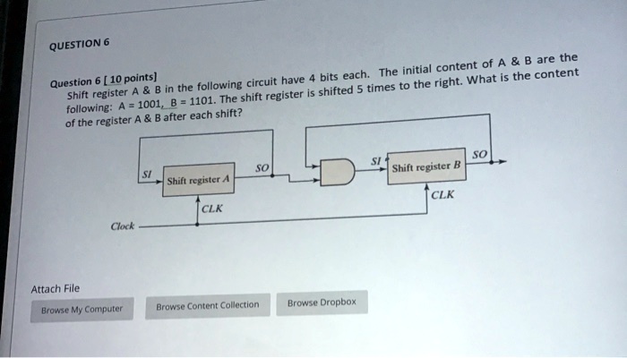 questiong question 610 points shift register a b in the following ...