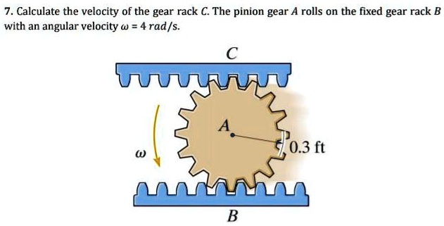 VIDEO solution: Calculate the velocity of the gear rack C. The pinion ...