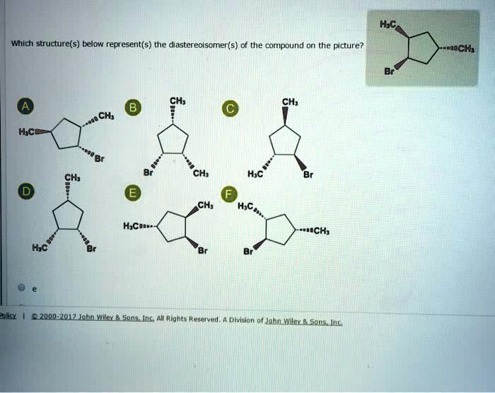 SOLVED: Which structure(s) below represent(s) the diastereoisomer(s) of the compound in the ...