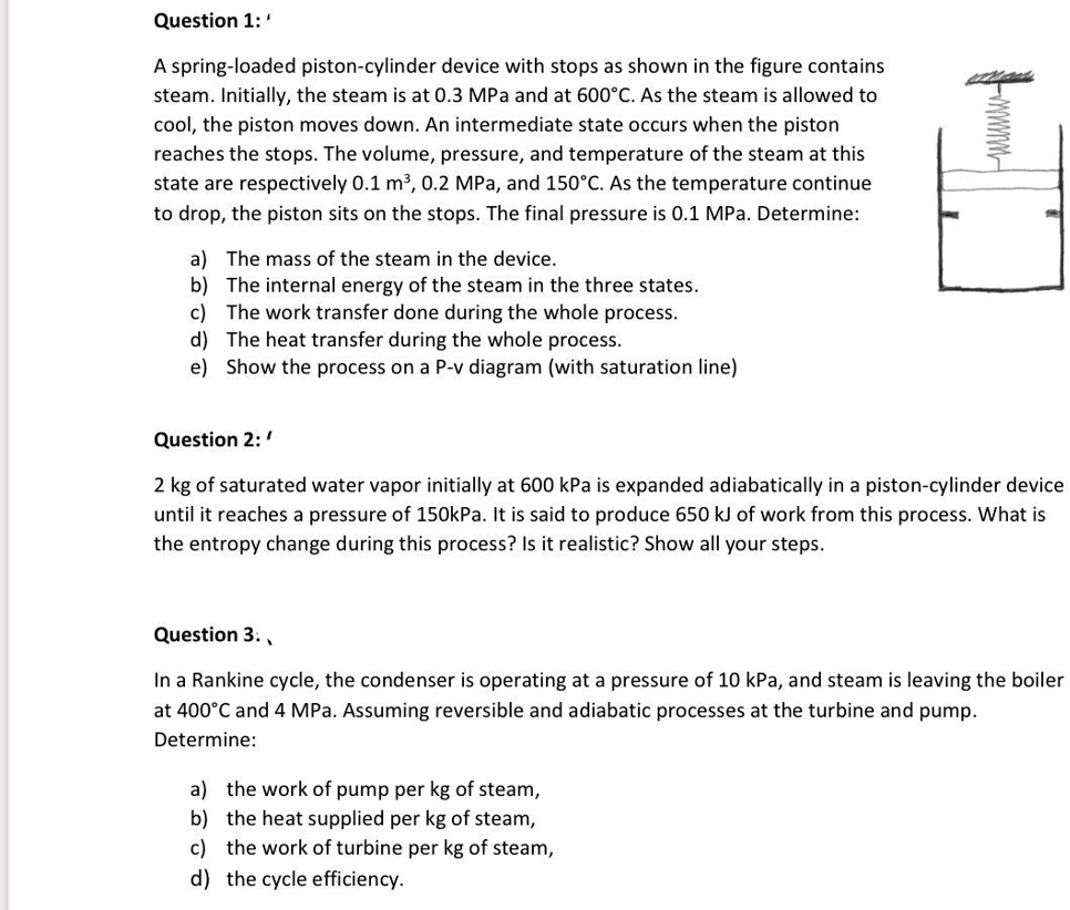 SOLVED: Question1:' A spring-loaded piston-cylinder device with stops as shown in the figure ...