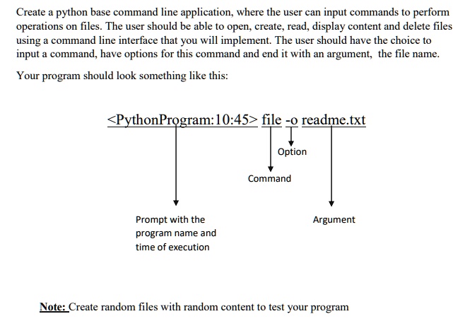 Solved Create A Python Based Command Line Application Where The User Can Input Commands To