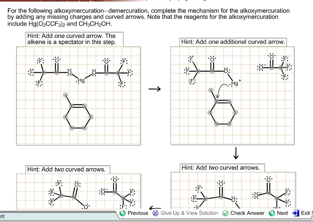 For the following alkoxymercuration-demercuration, complete the ...