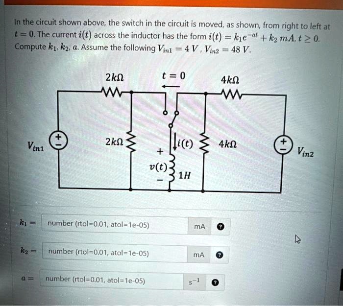 In the circuit shown above, the switch in the circuit is moved, as shown, from right to left at ...