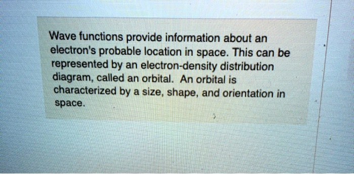 Solved Wave Functions Provide Information About An Electrons Probable