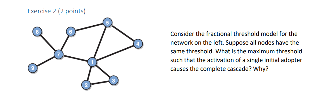 [GET ANSWER] Exercise 2 (2 points) Consider the fractional threshold ...