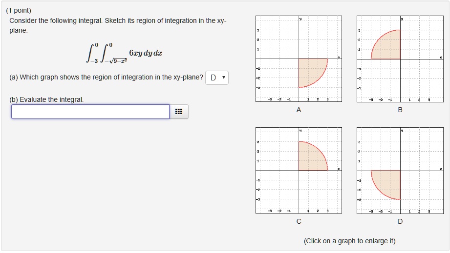 SOLVED: point) Consider the following integral. Sketch its region of ...