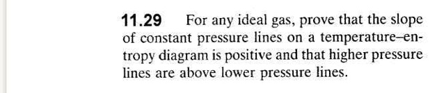 11.29 For any ideal gas, prove that the slope of constant pressure ...