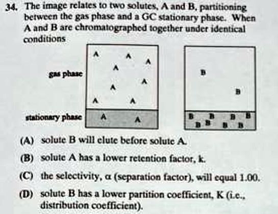 SOLVED: The image relates to two solutes, A and B, partitioning between ...
