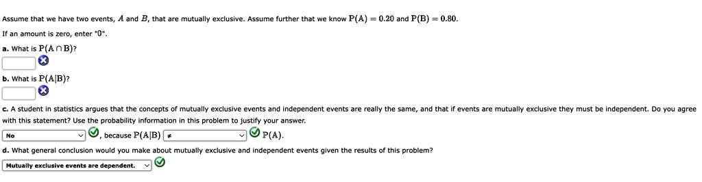 Solved Texts Assume That We Have Two Events A And B That Are 3189