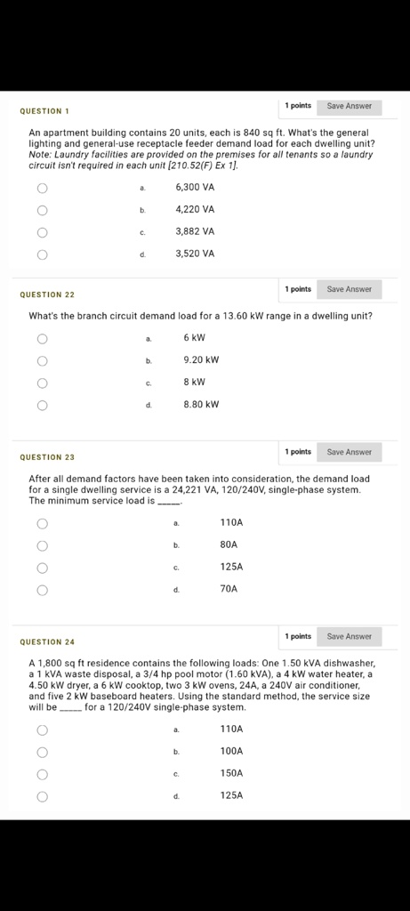 SOLVED: QUESTION 1 1 points Save Answer An apartment building contains 20 units, each is 840 sq ...