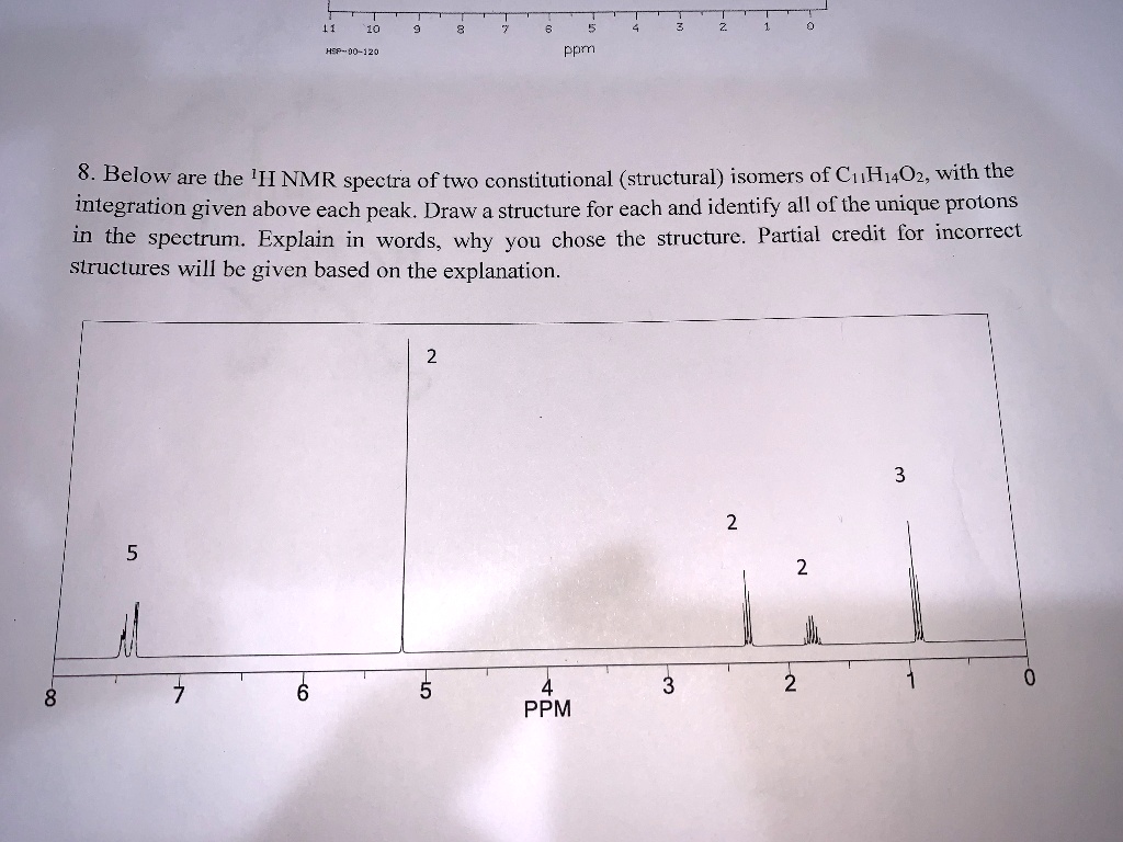 he 40121 8 below are the iii nmr spectra of two constitutional structural isomers of cnh14oz ...