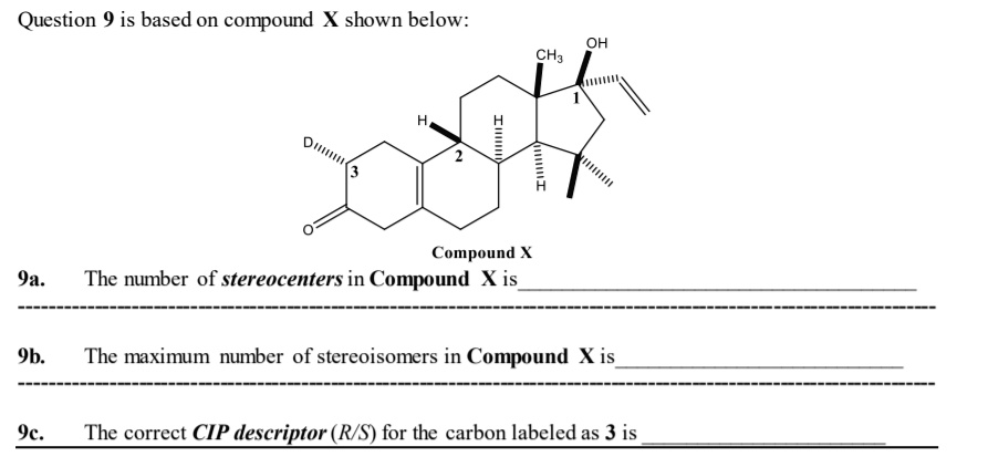 SOLVED: Question 9 is based on compound X shown below: OH CHa Compound ...