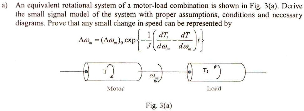 a) An equivalent rotational system of a motor-load combination is shown ...