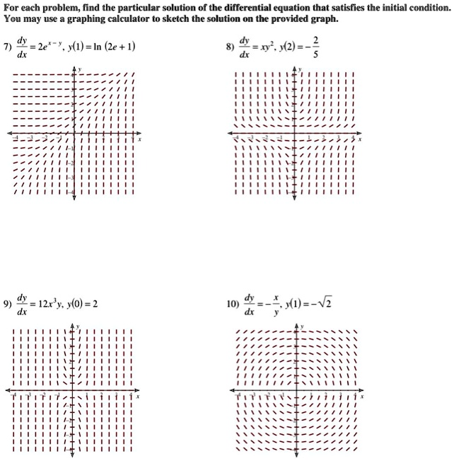 SOLVED: For each problem; find the particular solution of the differential equation that ...