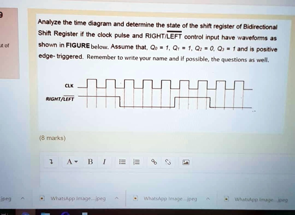 SOLVED: Analyze the time diagram and determine the state of the shift register of Bidirectional ...