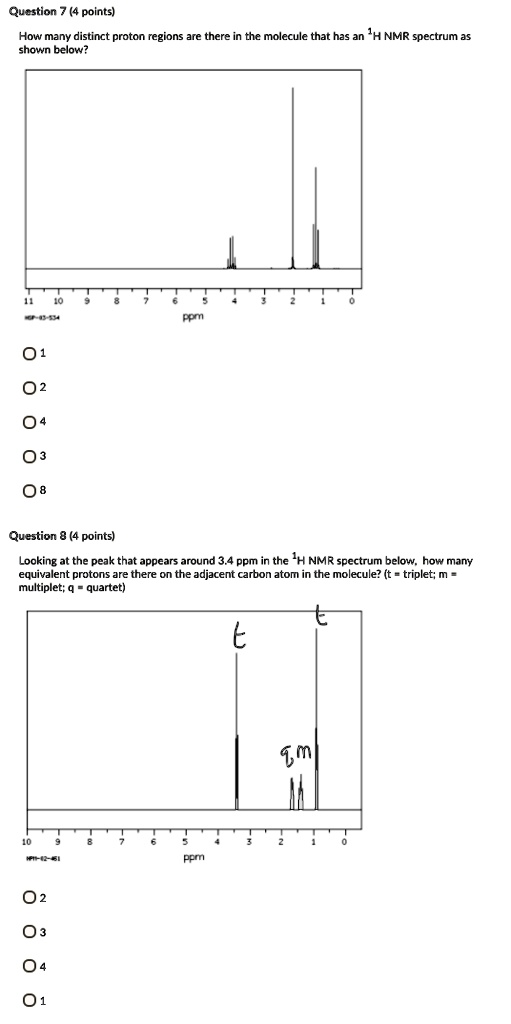 SOLVED:Question (4 points) How distinct proton regions are there the ...