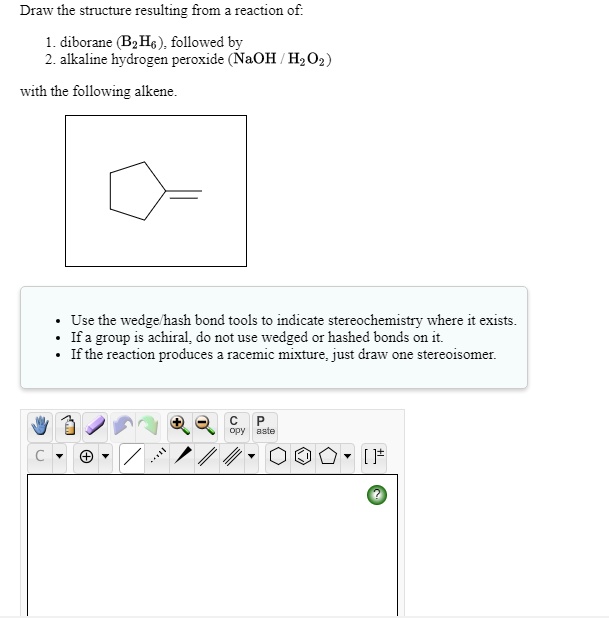 draw the structure resulting from reaction of diborane bzho followed by ...