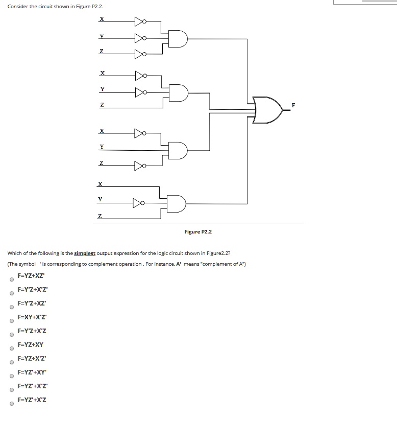 SOLVED: Consider the circuit shown in Figure P2.2. Y Z Y Z X Y Z Z ...