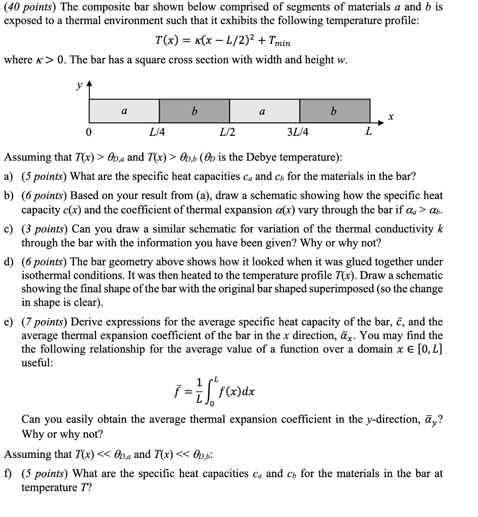 40 points the composite bar shown below comprised of segments of ...