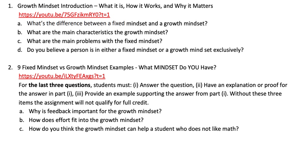 SOLVED: Growth Mindset Introduction: What it is, How it Works, and Why ...