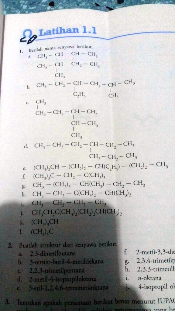 SOLVED: berikan nama senyawa berikut Latihan L.1 Berilah nama senyawa ... SOLVED: berikan nama senyawa berikut Latihan L.1 Berilah nama senyawa ...