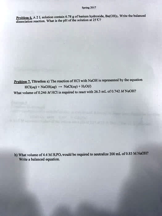 A 2 l solution contain 678 g of barium hydroxide baoh2 write...