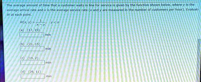 SOLVED: The average amount of time that a customer waits in line for ...