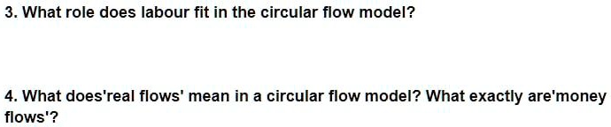 SOLVED: 3. What role does labor fit in the circular flow model? 4. What ...