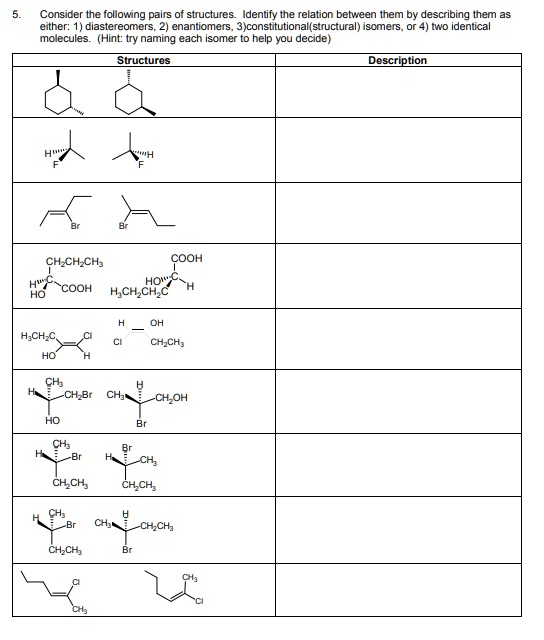 SOLVED: Consider the following pairs structures Identify the relation between them by describing ...