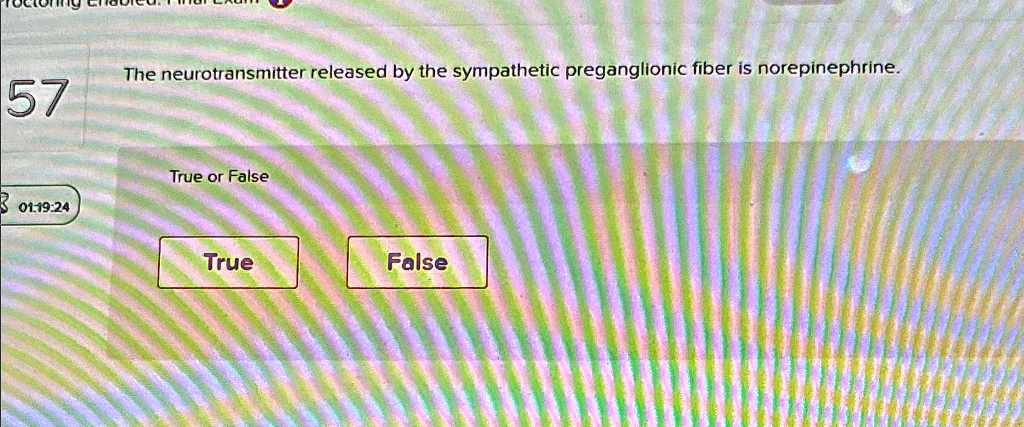 SOLVED: The neurotransmitter released by the sympathetic preganglionic ...