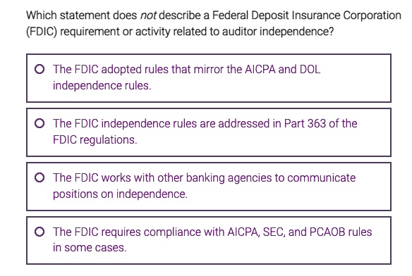 SOLVED: Which statement does not describe a Federal Deposit Insurance ...