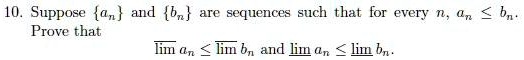 SOLVED: Suppose a and bn are sequences such that for every n, an