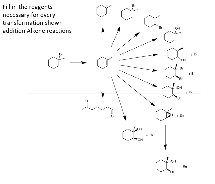 SOLVED: Fill in the reagents necessary for every transformation shown ...