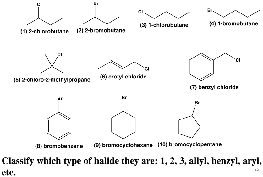 SOLVED: (3) 1-chlorobutane (4) 1-bromobutane (2) 2-chlorobutane (2) 2 ...