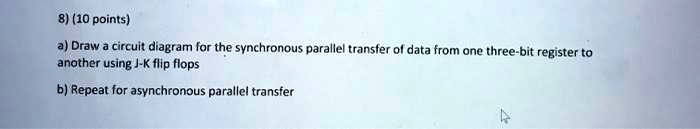 SOLVED: a) Draw a circuit diagram for the synchronous parallel transfer of data from one three ...