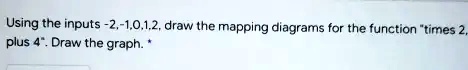 SOLVED: Using the inputs -2,-1,0,1.2, draw the mapping diagrams for the ...