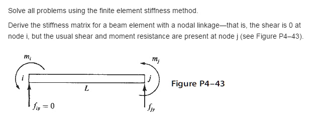 SOLVED: Solve all problems using the finite element stiffness method. Derive the stiffness ...
