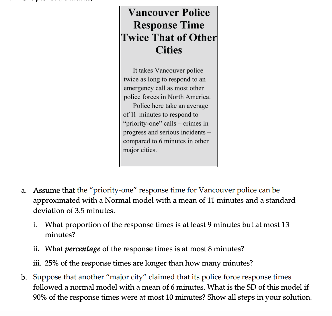 SOLVED: Vancouver Police Response Time Twice That of Other Cities It ...