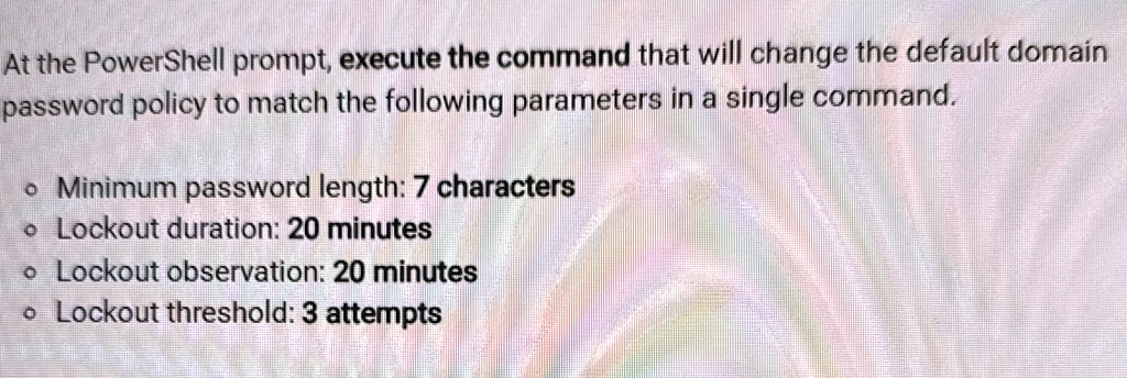 At the PowerShell prompt, execute the command that will change the ... At the PowerShell prompt, execute the command that will change the ...