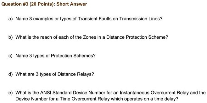 SOLVED: Question #3 (20 Points): Short Answer a) Name 3 examples or ...