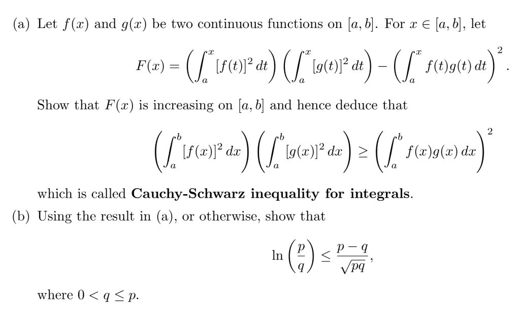 let fx and gw be two continuous functions on a 6 for a b let fx tc dt il 1 ij fogat show that fz ...