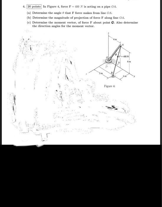 Solved 4 20 Points In Figure 4 Force F 400 N Is Acting On A Pipe Oa