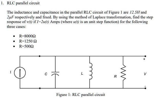 SOLVED: RLC Parallel Circuit The inductance and capacitance in the parallel RLC circuit of ...